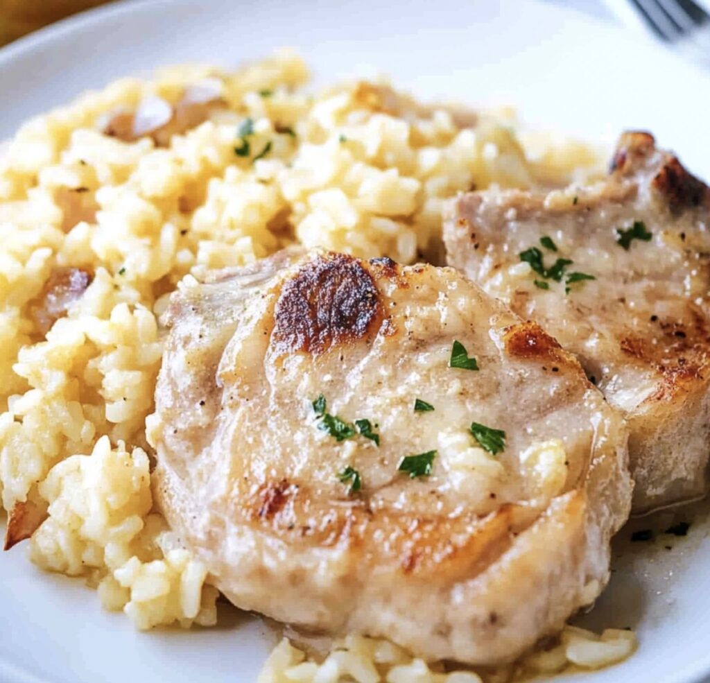 Juicy Oven-Baked Pork Chops & Rice Recipe for Family Dinner - The Pass ...